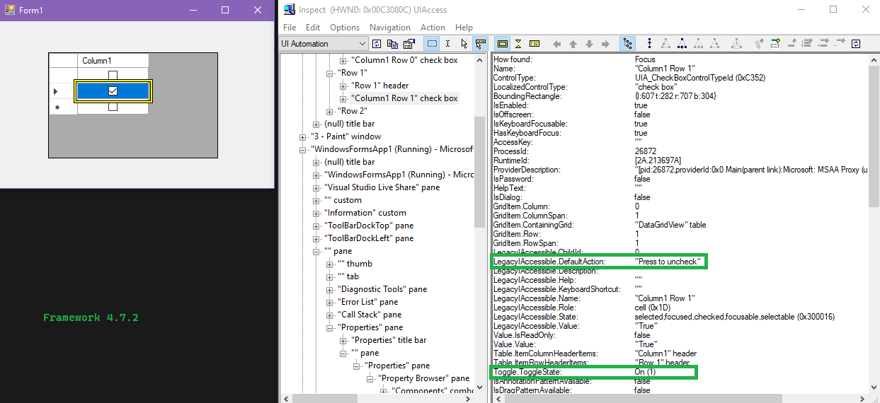 An instance of DataGridViewCheckBoxCell class has an incorrect value of ToggleState property ...