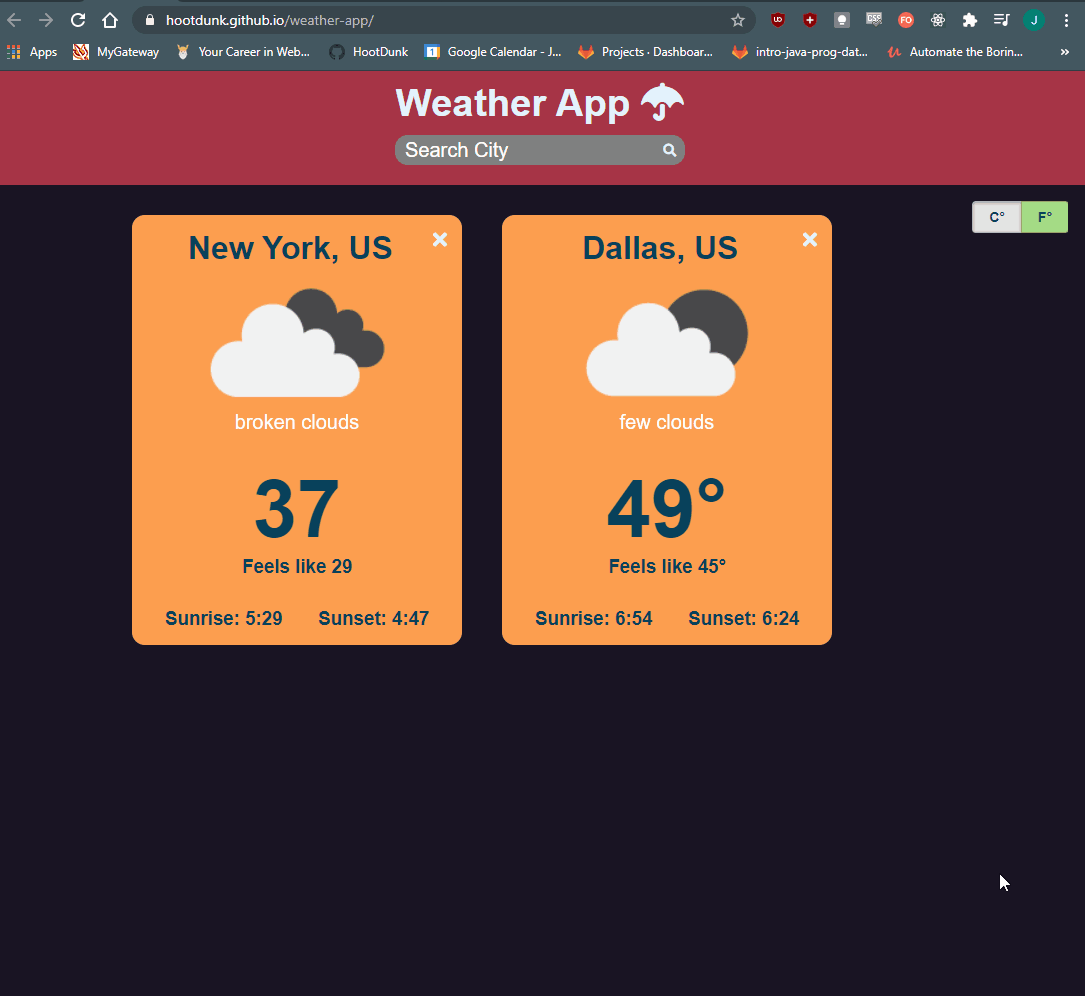 GitHub - HootDunk/weather-app