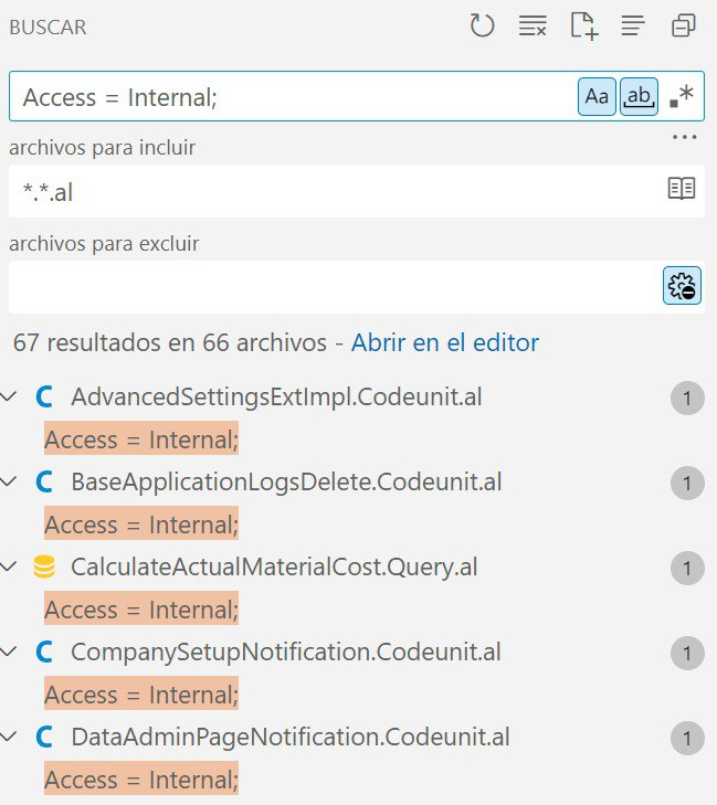 Please, do not use the internal accessibility in the standard code. Keep all standard code ...