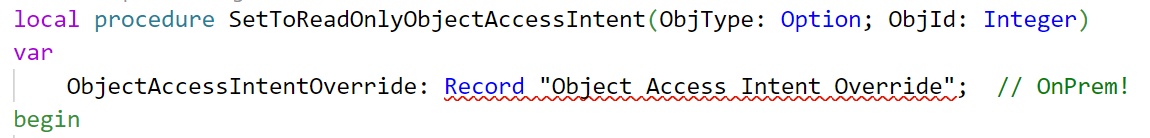 Table 2000000205 "Object Access Intent Override" is inaccessible because has Scope = OnPrem ...