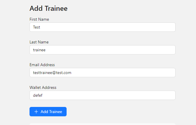 Add trainee | Add a validation rule to Wallet Address field · Issue #57 · bistecglobal ...