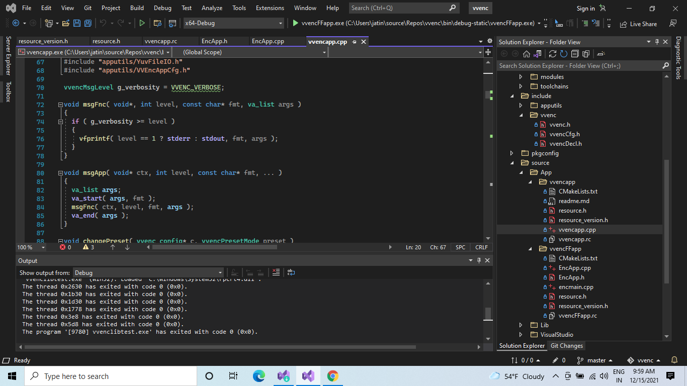 Visual studio 2015 · Issue #120 · fraunhoferhhi/vvenc · GitHub
