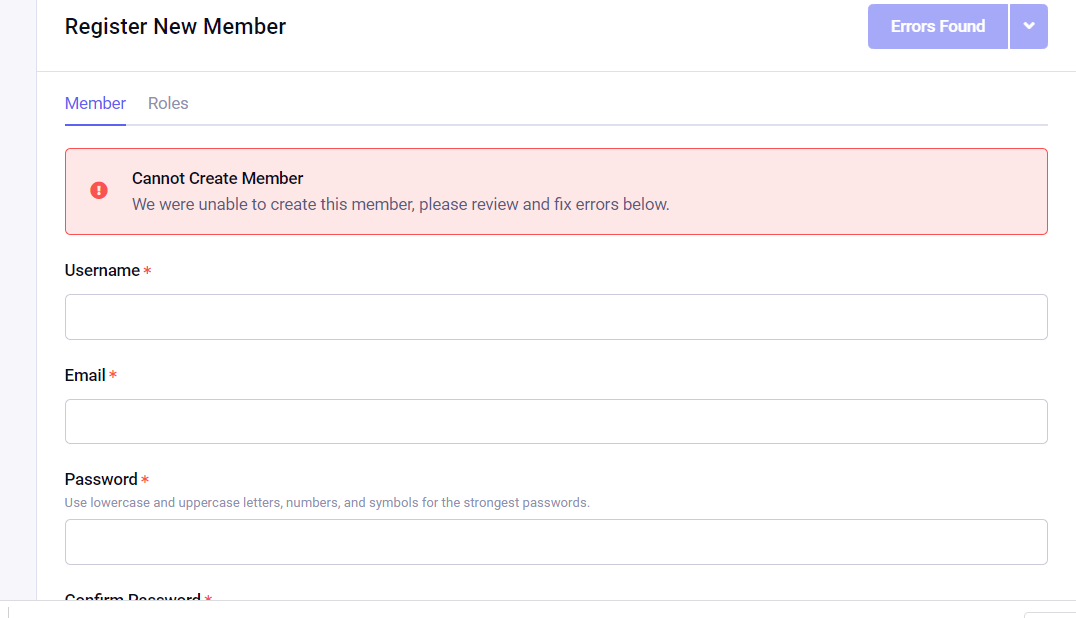 Field wise specific error does not show in the new member form. · Issue #659 · ExpressionEngine ...