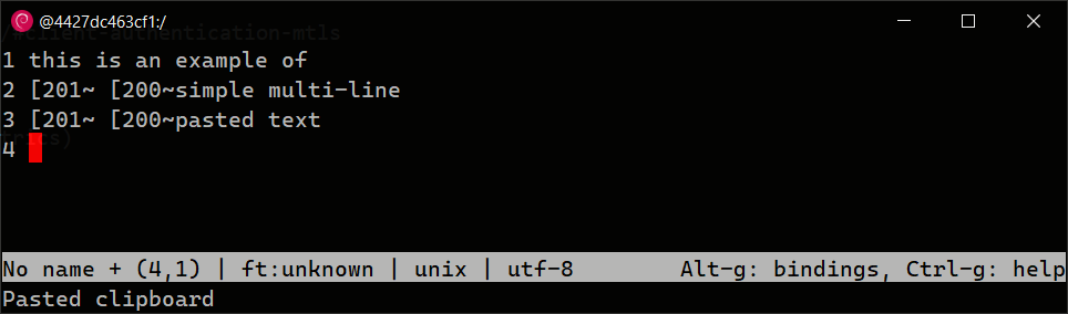 Bracketed paste broken in micro 2.0.8 with wsltty/mintty 3.4.7 · Issue #2081 · zyedidia/micro ...
