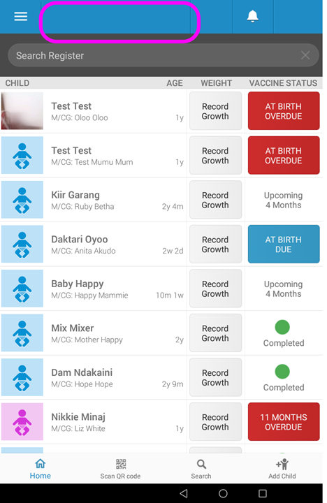 Service location not visible on the register. · Issue #112 · opensrp/opensrp-client-unicef ...