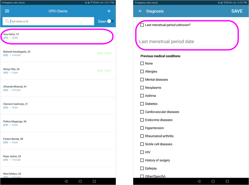 Diagnosis form - issue with edit + logic on LMP date. · Issue #407 · opensrp/opensrp-client-giz ...