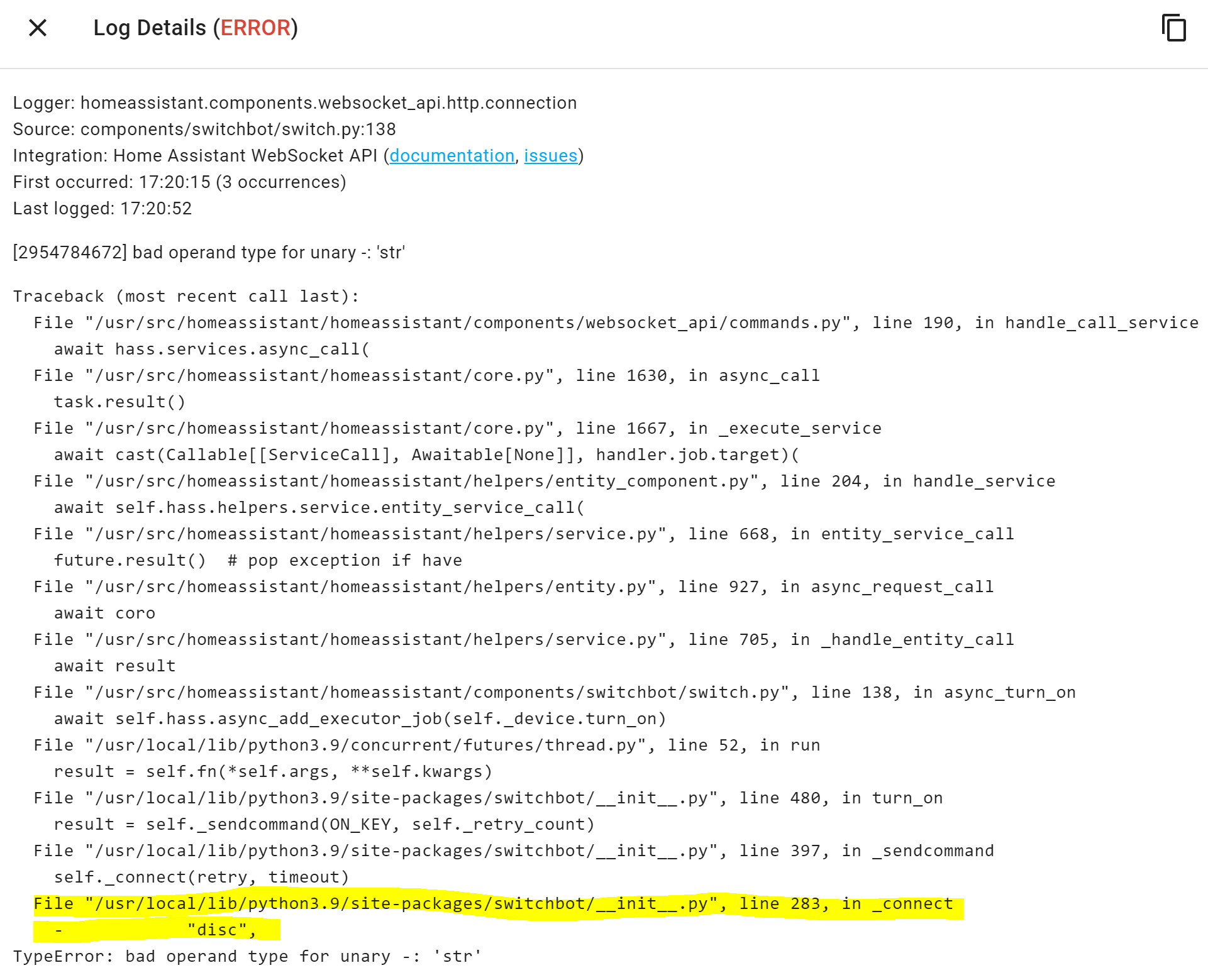 Switchbot integration malfunction, inconsistant communication with the bots · Issue #61535 ...