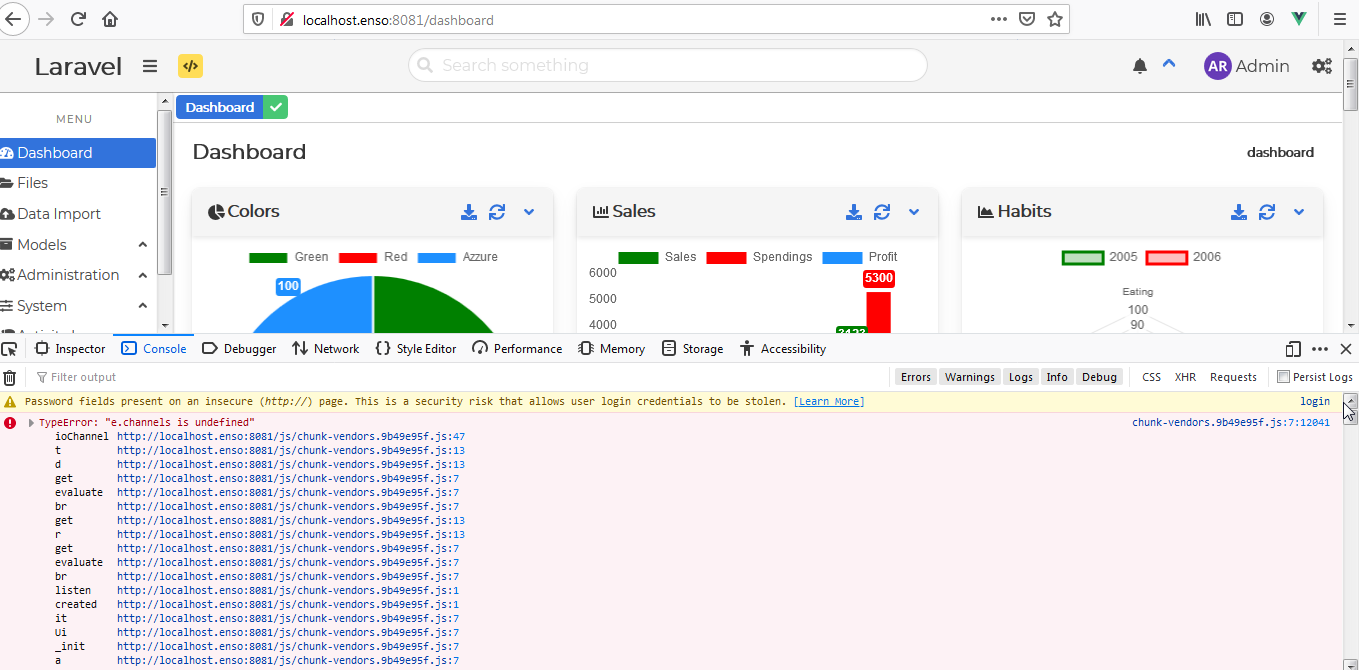 Browser Debug Console Errors After Update To 372 · Issue 269 · Laravel Ensoenso · Github 