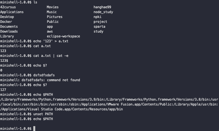 GitHub - sanchoco/Minishell: C언어로 Bash Shell 구현