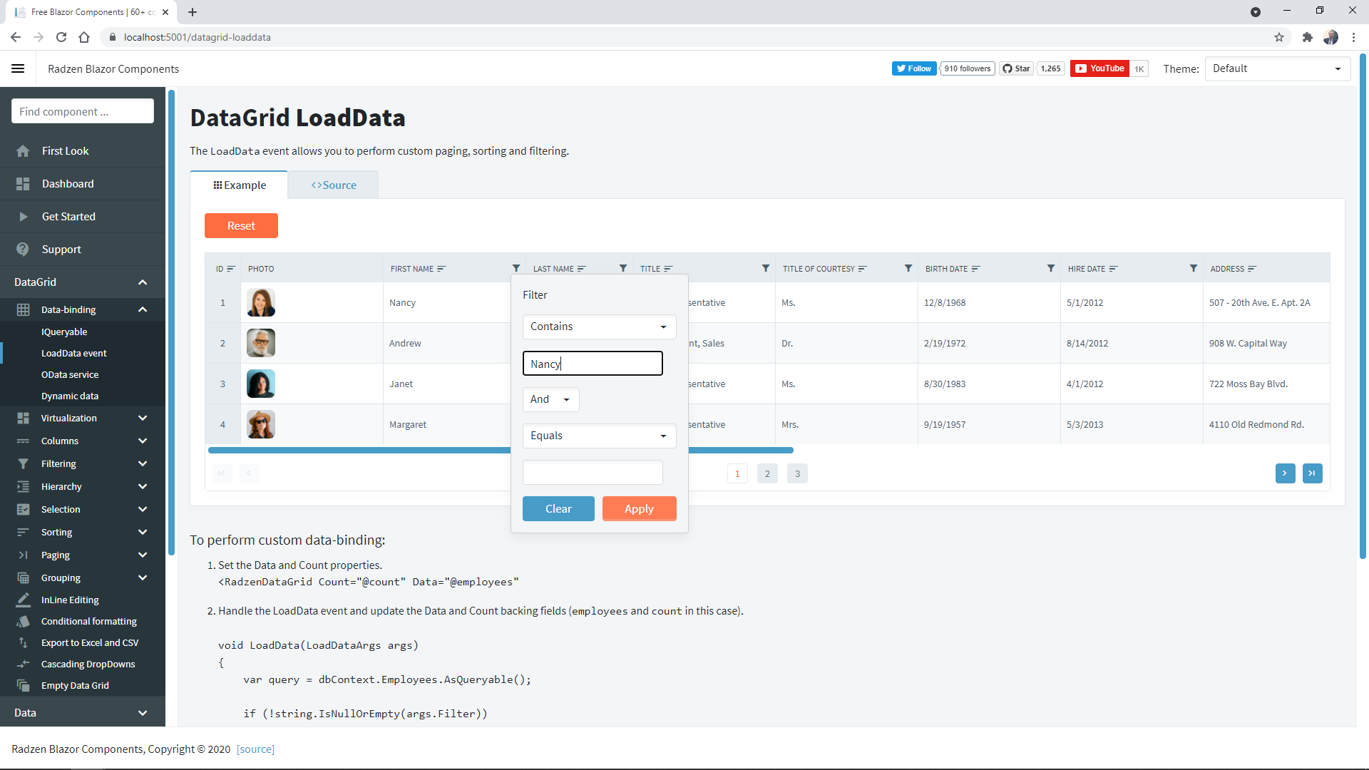 RadzenGrid - FilterOperator Enum.Parse issue · Issue #209 · radzenhq/radzen-blazor · GitHub