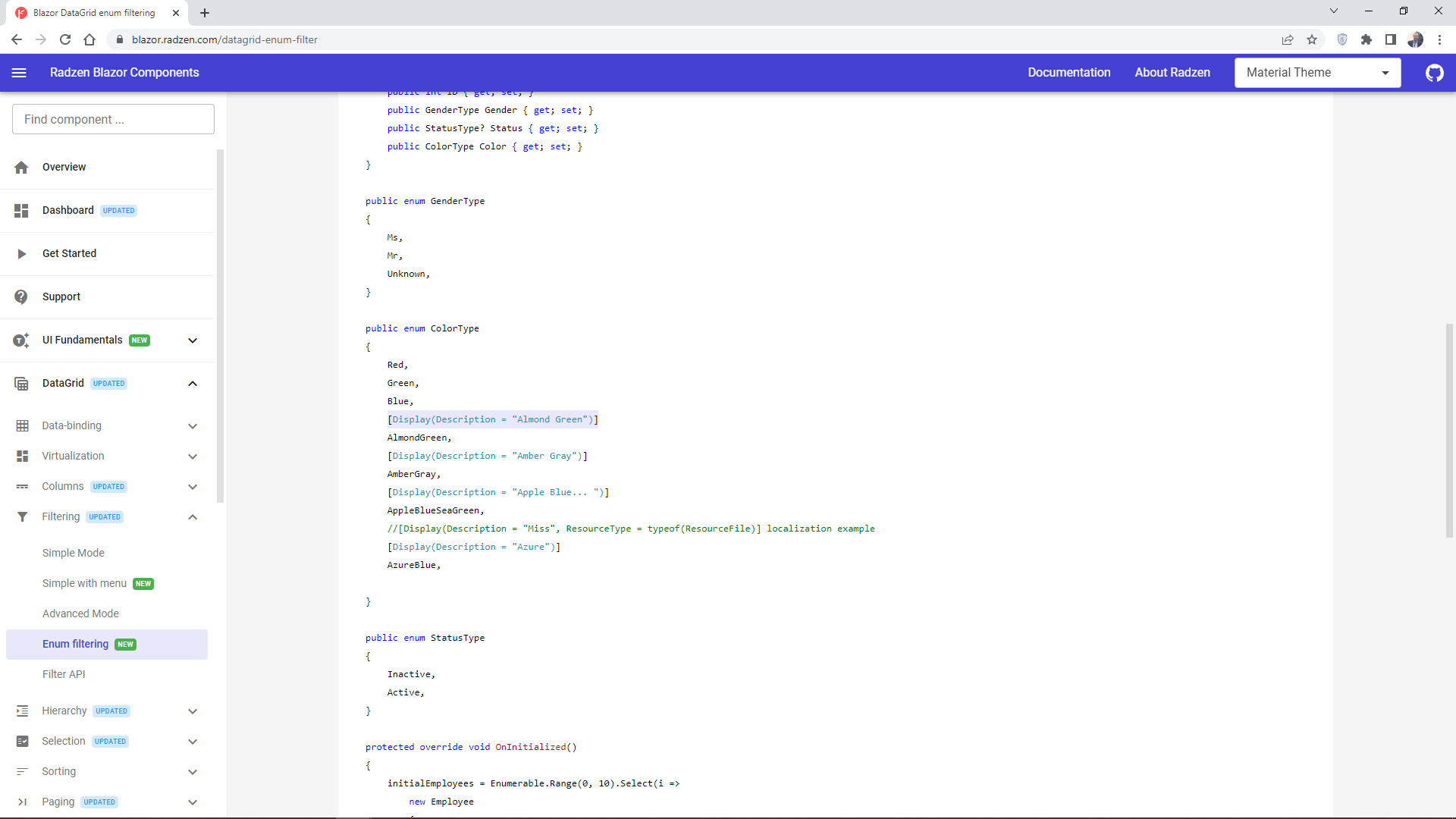 Enum filters on DataGrid should allow the Enum name to be transformed · Issue #678 · radzenhq ...