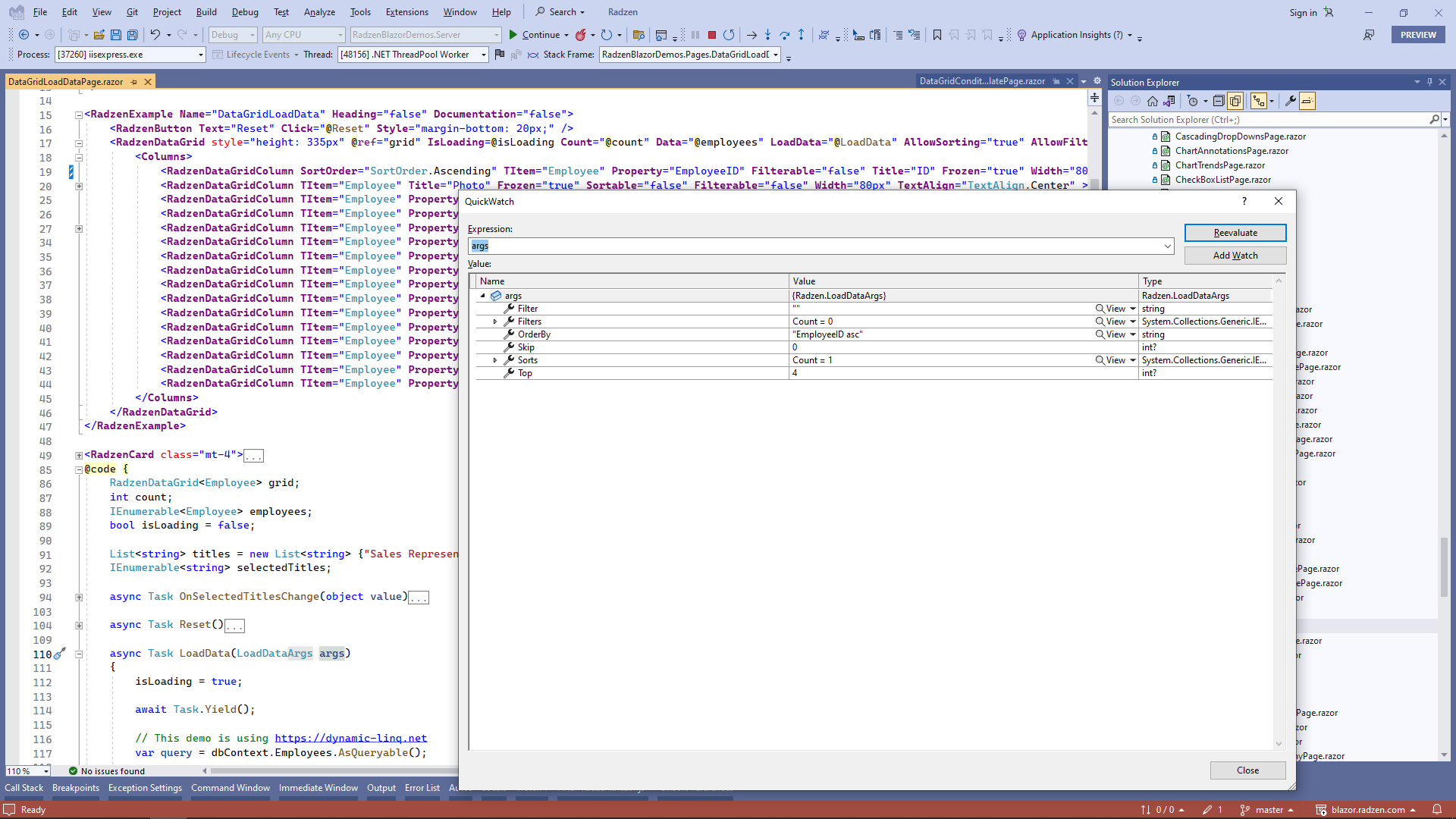 Initial Sort On RadzenDataGridColumn With SortProperty Set Not Working