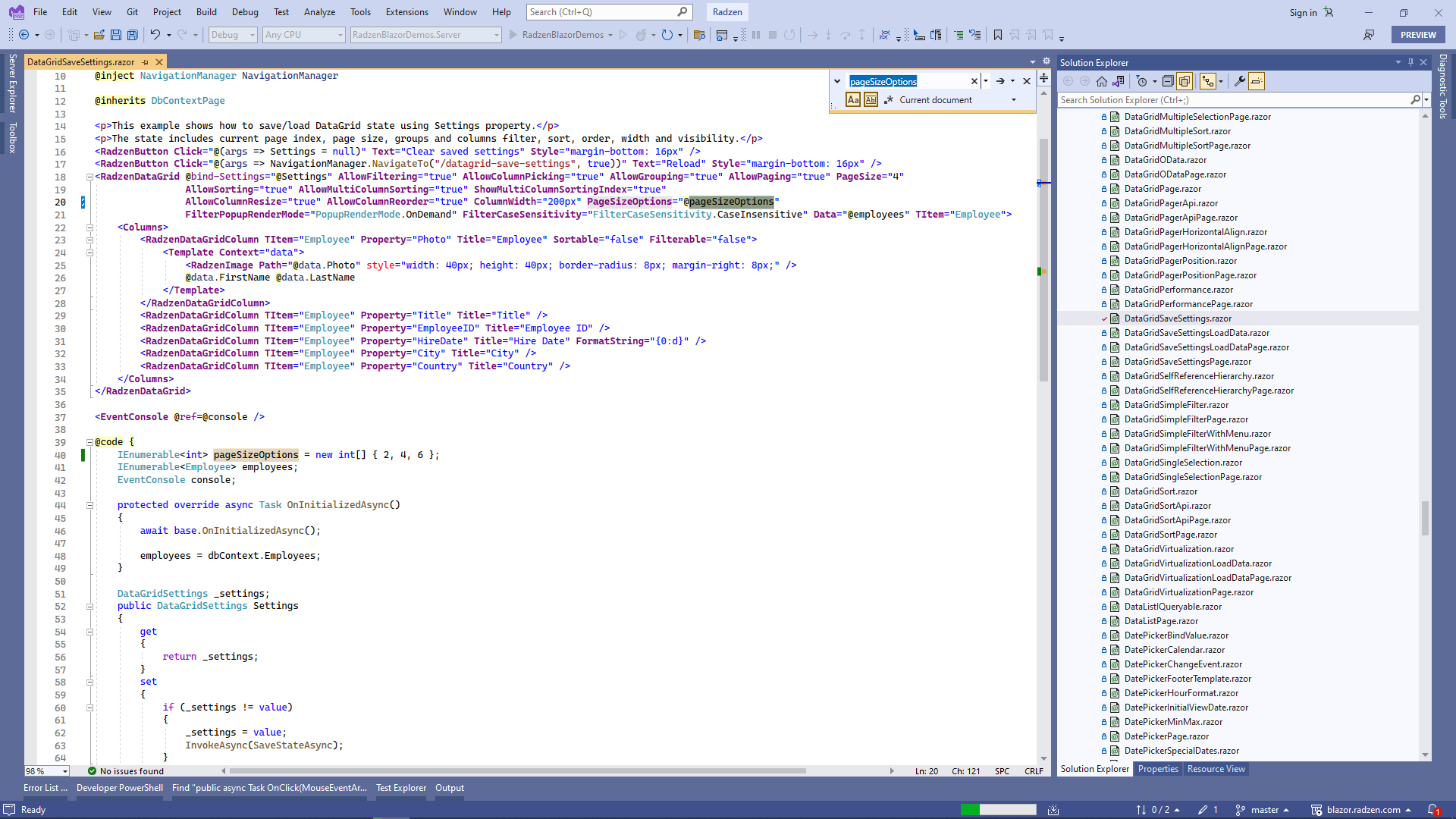 4.7.13 change hanging PageSize in DataGrid with bound Settings causes an infinite loop. · Issue ...
