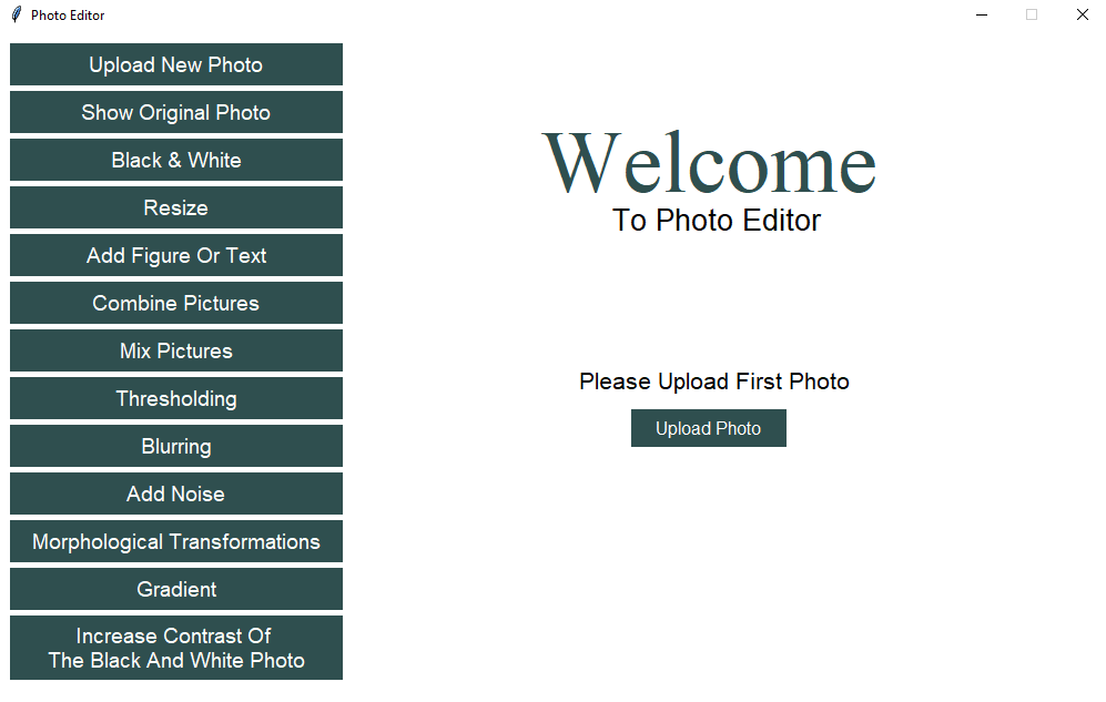 GitHub - senolomer0/PhotoEditor: Photo Editor Project With OpenCv Module