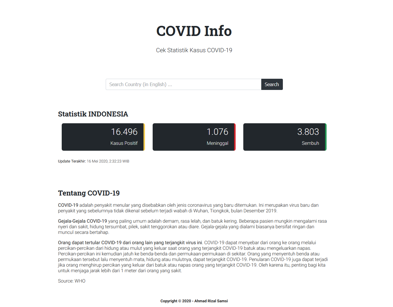 GitHub - arizals/covid19-web: Submission for Dicoding Class: Belajar Fundamental Front-End Web ...