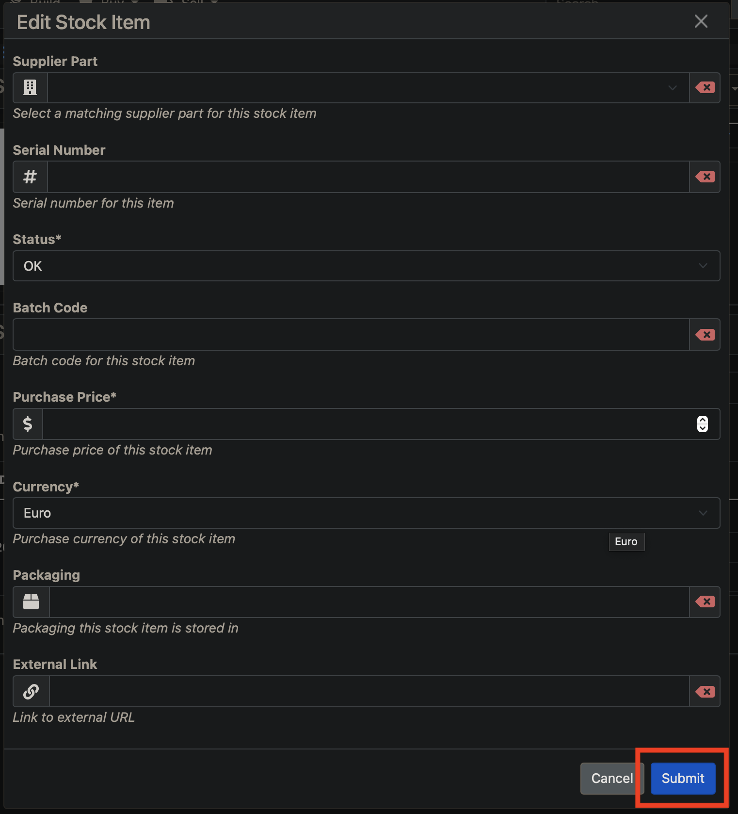 New Stock Items From Trackable Parts · Issue 2716 · Inventree Inventree · Github