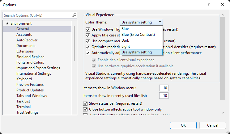 Please add the function that can control the mode of Visual Studio2022. · Issue #389 ...