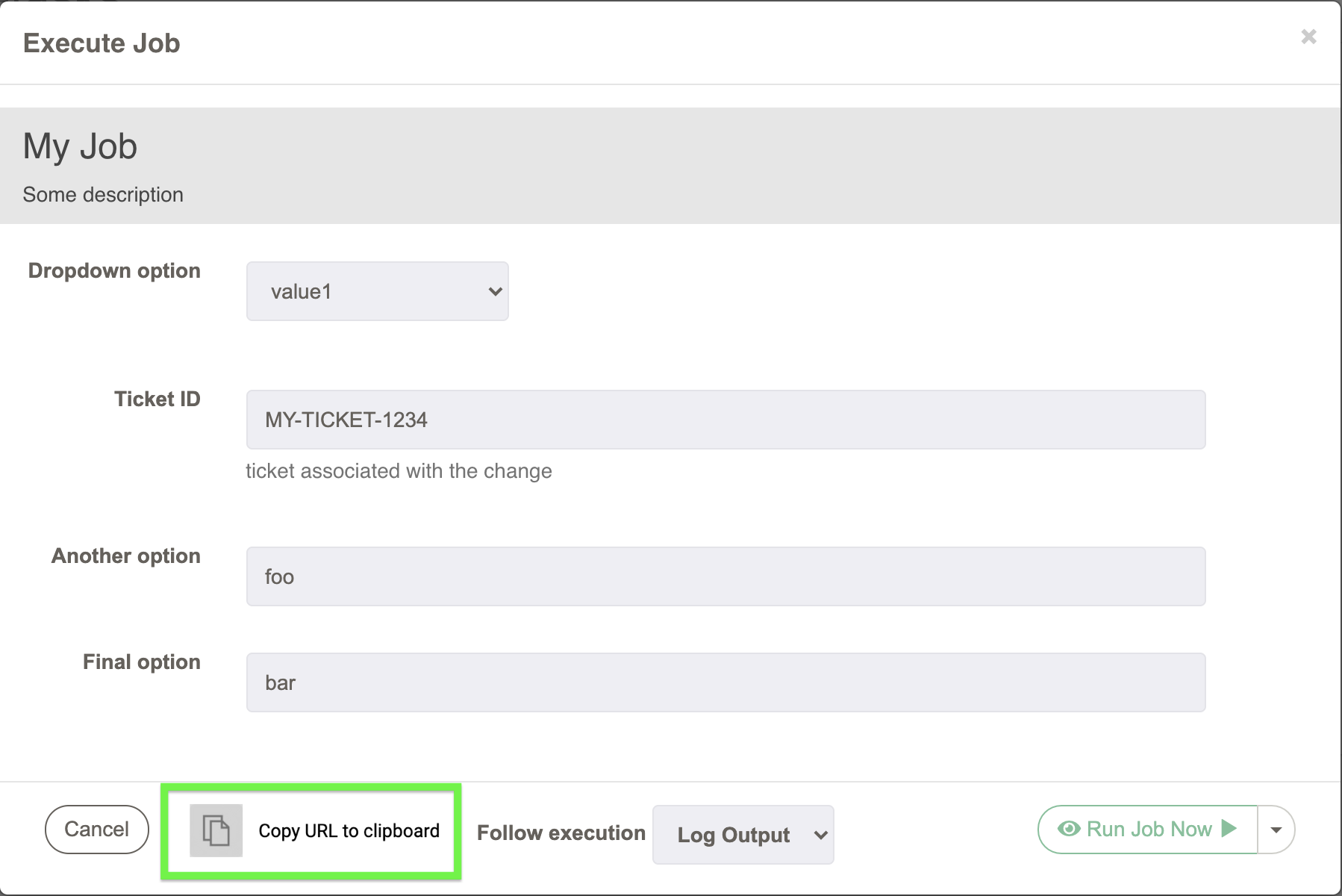 Feature Request Ability To Generate Urls To Invoke Jobs With Option Values Pre Filled · Issue