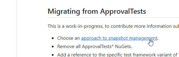 Broken link on Compared to ApprovalTests · Issue #471 · VerifyTests ...