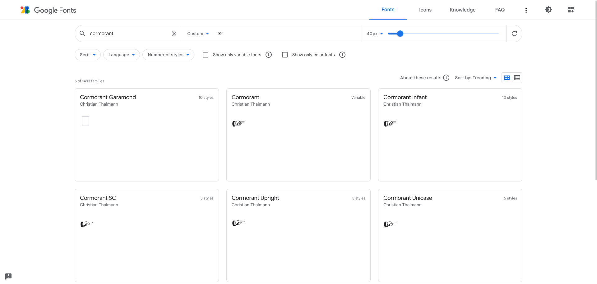 A pasted glyph (☞) gets renderd correctly in the preview but not if I ...
