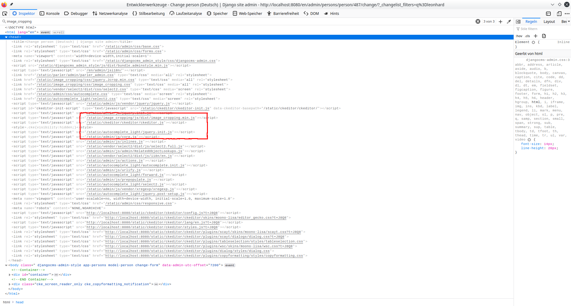 "Django Image Cropping" and "Django Autocomplete Light" are conflicting in the admin interface ...