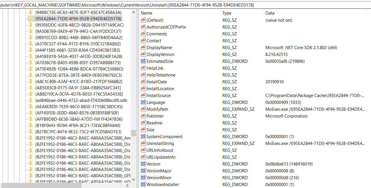 SDK installer for Windows stores a value in DisplayVersion that does not match release version ...