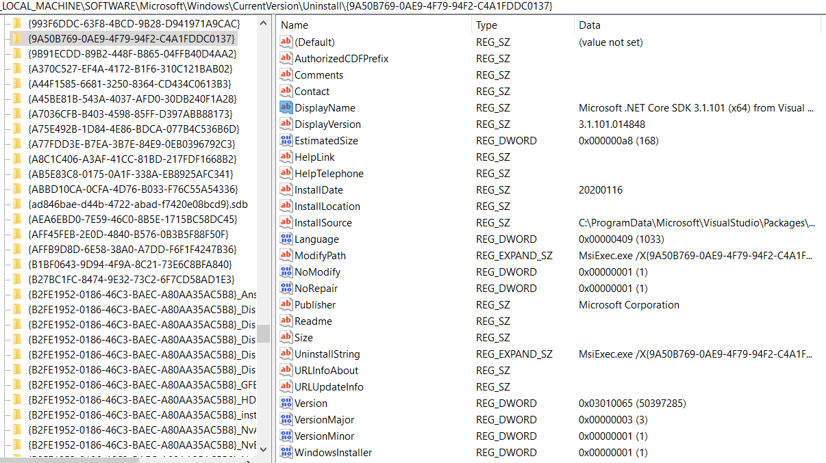 SDK installer for Windows stores a value in DisplayVersion that does not match release version ...