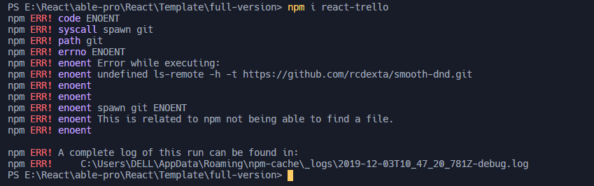 npm install react-trello not installed · Issue #332 · rcdexta/react-trello · GitHub