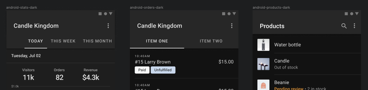 Dark Mode: Top App Bar · Issue #1743 · woocommerce/woocommerce-android · GitHub