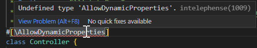 Undefined type 'AllowDynamicProperties'. · Issue #2431 · bmewburn/vscode-intelephense · GitHub