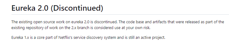 Netflix Eureka 2.x - WIKI says discontinued? · Issue #1514 · Netflix/eureka · GitHub