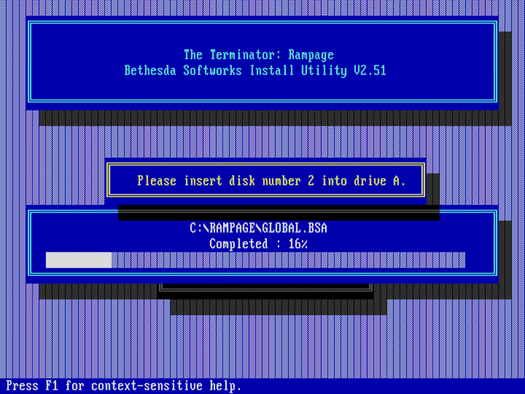 Bethesda Terminator Rampage text mode installer screen bug · Issue ...