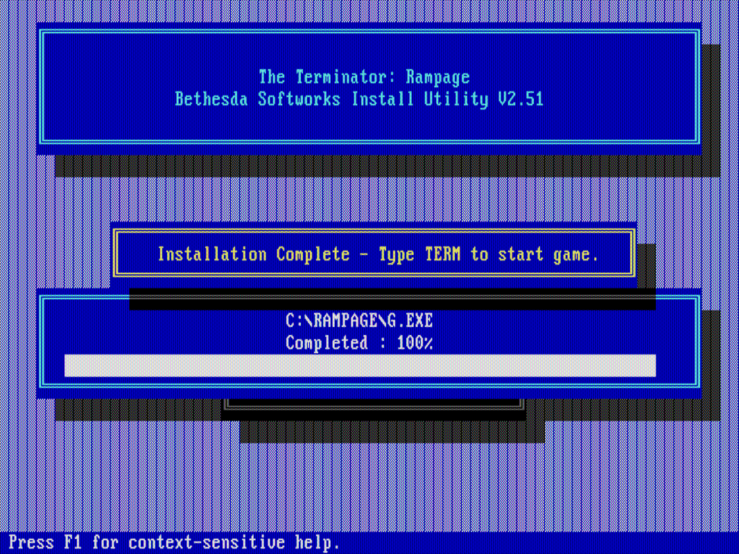 Bethesda Terminator Rampage text mode installer screen bug · Issue ...