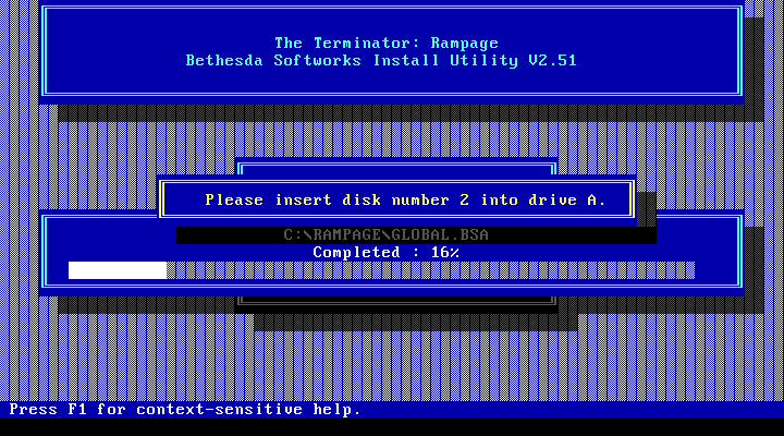 Bethesda Terminator Rampage text mode installer screen bug · Issue ...