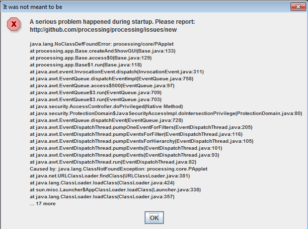When I open processing loading screen flashes then disappears and ...