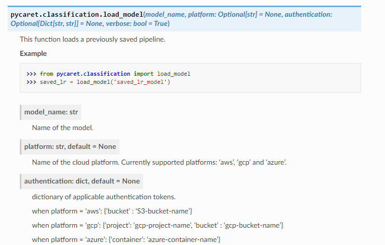 Tutorial: Include load_model in the website · Issue #1024 · pycaret/pycaret · GitHub