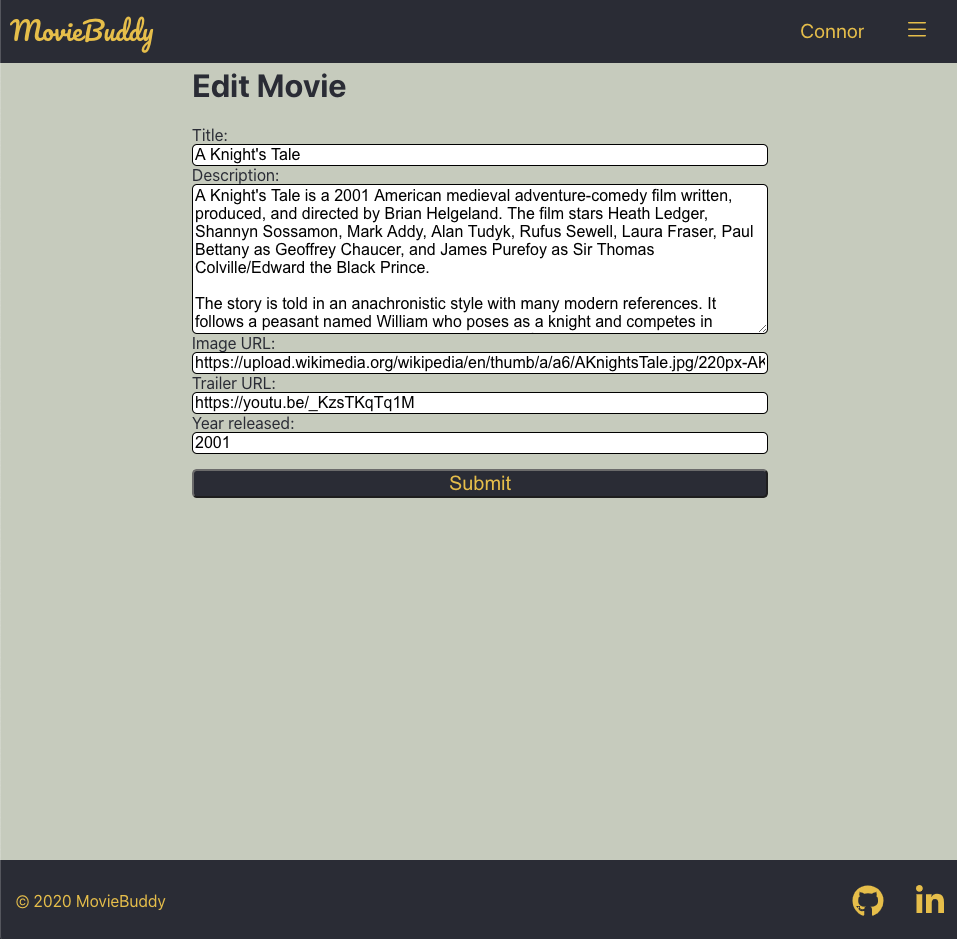 GitHub - Connorrichter4/movie-buddy