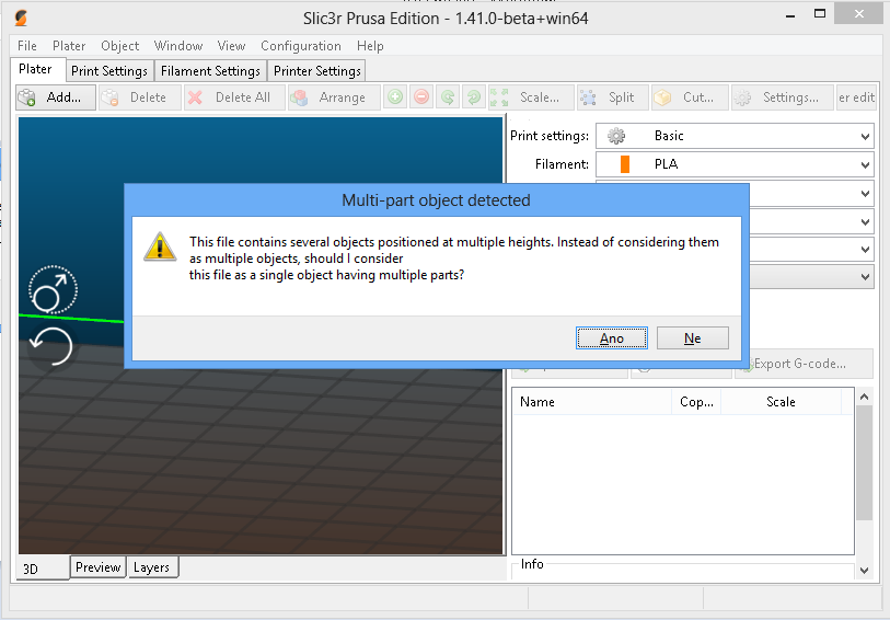 3mf file with multiple parts gets loaded as multiple objects without a prompt to load as ...