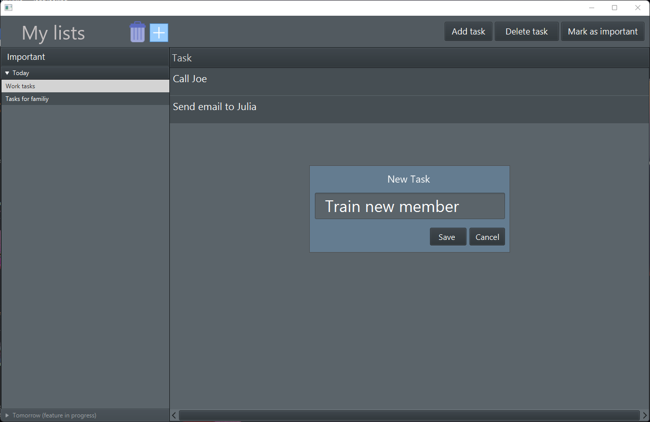 GitHub - JimGalvan/ToDo: To-do app made using the MVC pattern, JavaFX ...