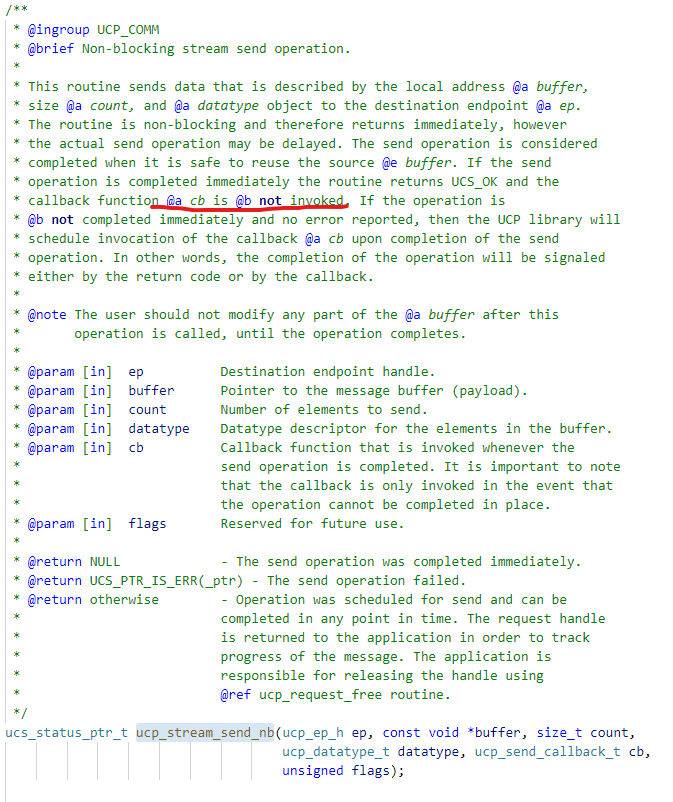 If Ucp Stream Send Nbx Completed Immediately Will The Send Cb Be Called · Issue 6903