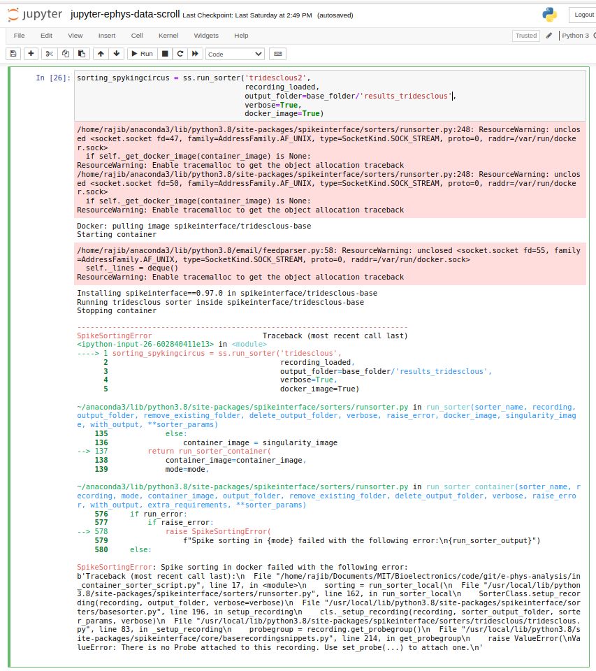 Problem with saving recording, dumping, and setting up sorters · Issue #1364 · SpikeInterface ...