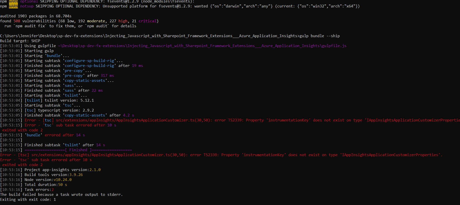 Js Application Appinsights Error During Install · Issue 428 · Pnpsp Dev Fx Extensions · Github