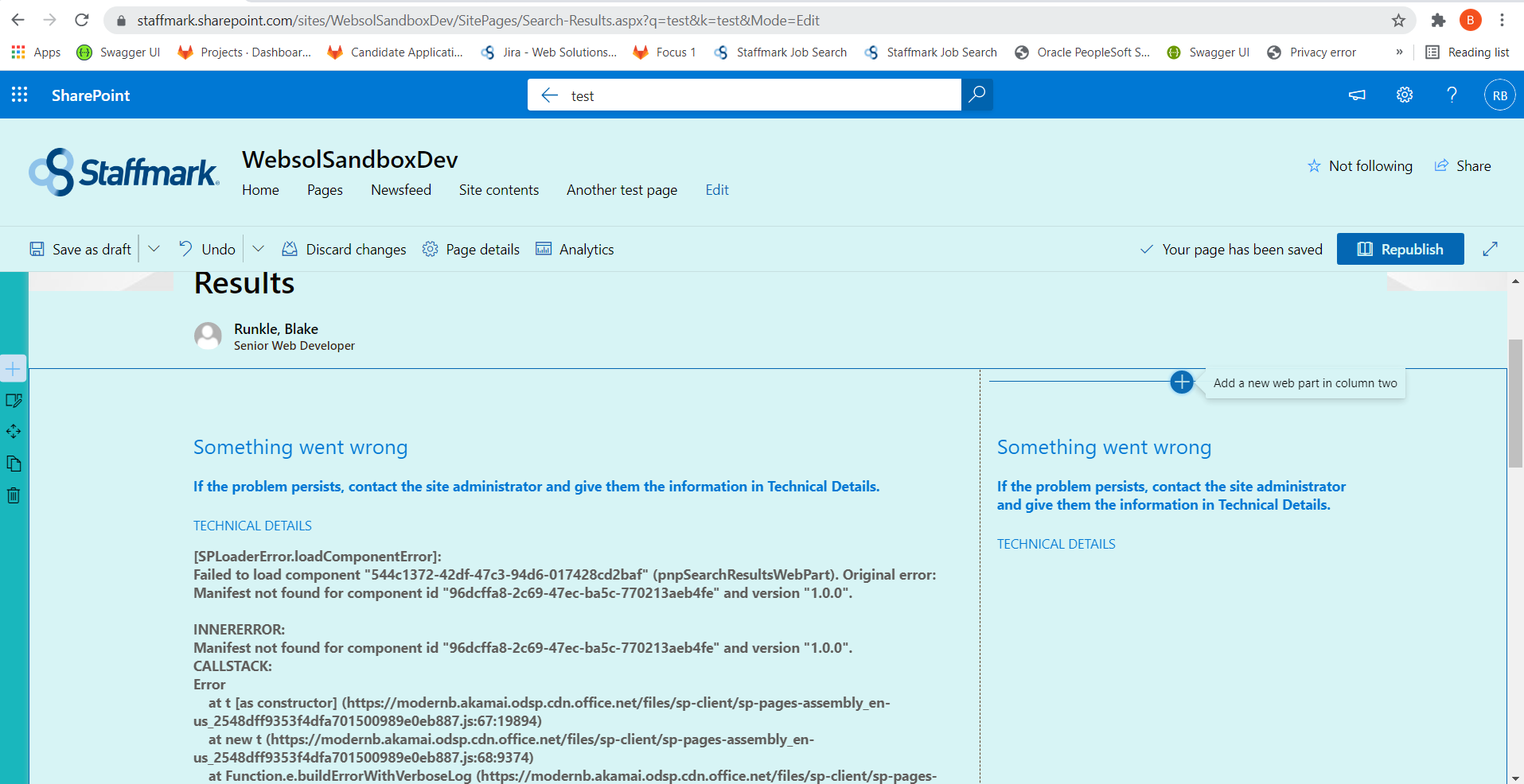 Manifest not found for component id "96dcffa8-2c69-47ec-ba5c-770213aeb4fe" and version "1.0.0 ...