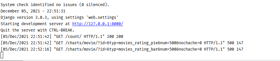 您好！我在本地跑项目django显示的是500错误码 浏览器显示”请求失败，服务器错误“ 请问是什么问题呢？希望您可以解答下，最近在学习这个项目，麻烦啦！ · Issue #2 ...