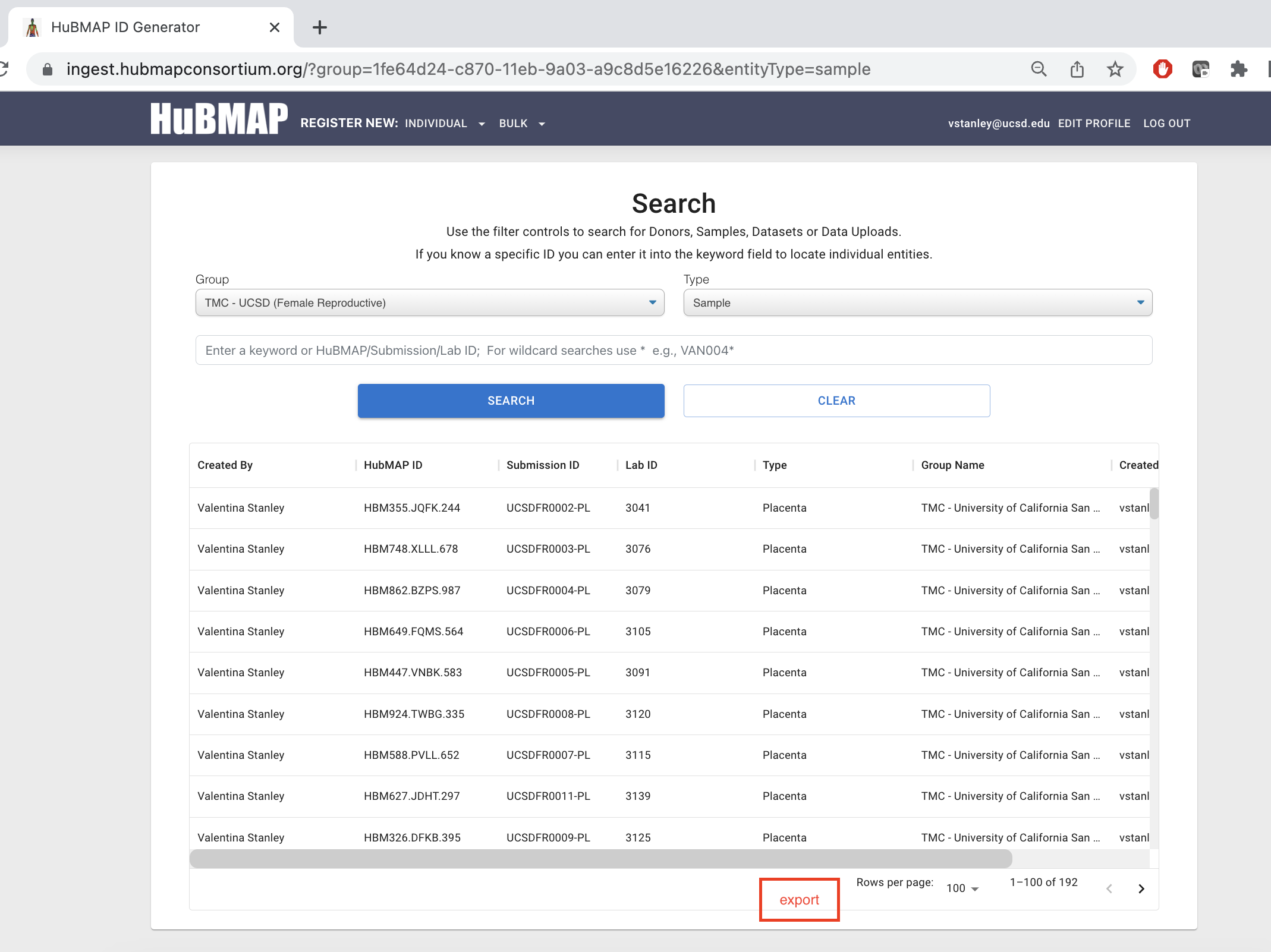 Export Function For Search Results · Issue 1067 · Hubmapconsortiumingest Ui · Github