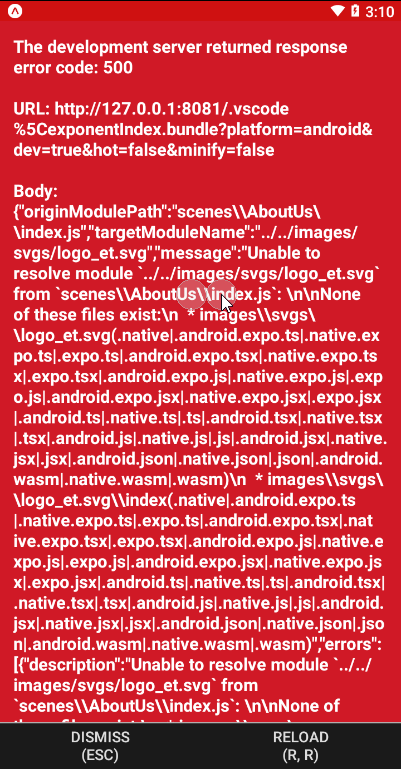 [Bug] Error Code 500 when debugging · Issue #1499 · microsoft/vscode-react-native · GitHub