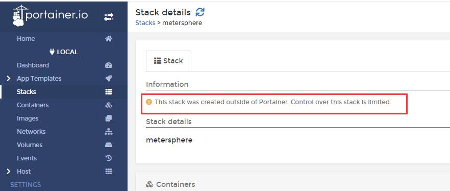 [question]使用portainer Stack 创建完全控制的docker · Issue 8570 · Metersphere Metersphere · Github