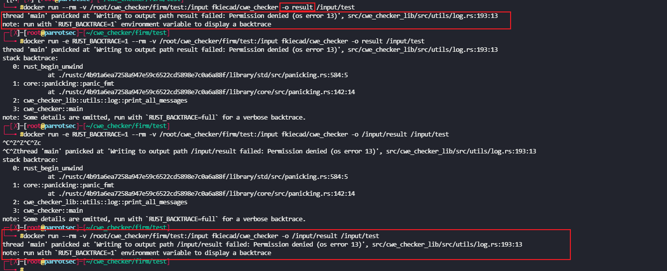 cwe_checker docker -o option fails · Issue #393 · fkie-cad/cwe_checker · GitHub