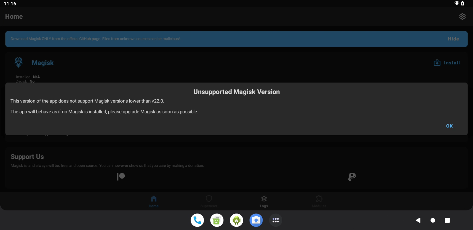Magisk app doesn't detect magisk · Issue #6404 · topjohnwu/Magisk · GitHub