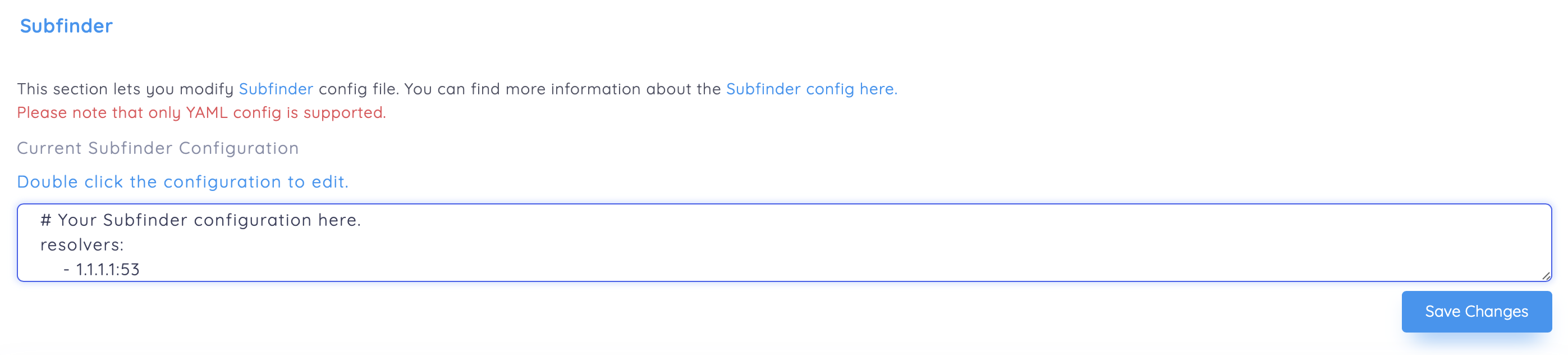 Modify Subfinder configuration file response code 500 · Issue #544 · yogeshojha/rengine · GitHub